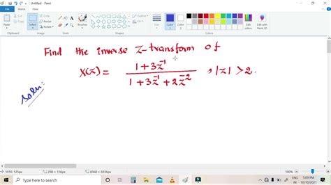 inverse z transform using partial fraction method prob 1 youtube