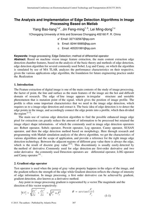 pdf the analysis and implementation of edge detection algorithms in image processing based on