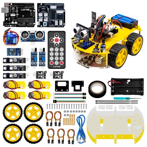 lafvin 4wd smart robot car kit v2 for arduino robot stem graphical pr