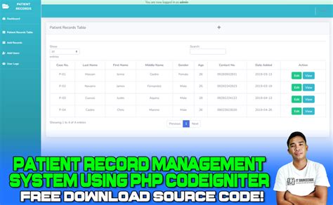 patient record management system using php codeignite