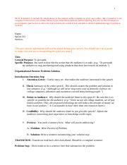 Persuasive Speech Problem Solution Outline Template Docx 1 Note