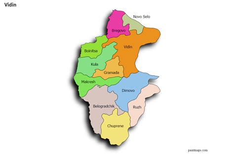 Create Custom Vidin Map Chart With Online Free Map Maker