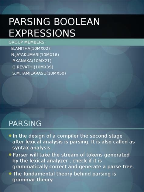 boolean expressions pdf parsing formalism deductive