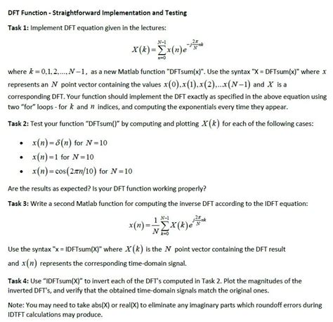 solved dft function straightforward implementation and