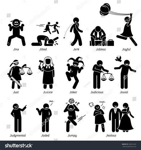 Positive Negative Neutral Personalities Character Traits Stock