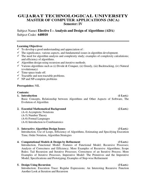 analysis and design of algorithms ada elective i pdf computational complexity theory