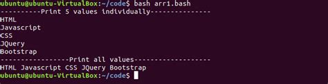 how to use arrays in bash linux hint