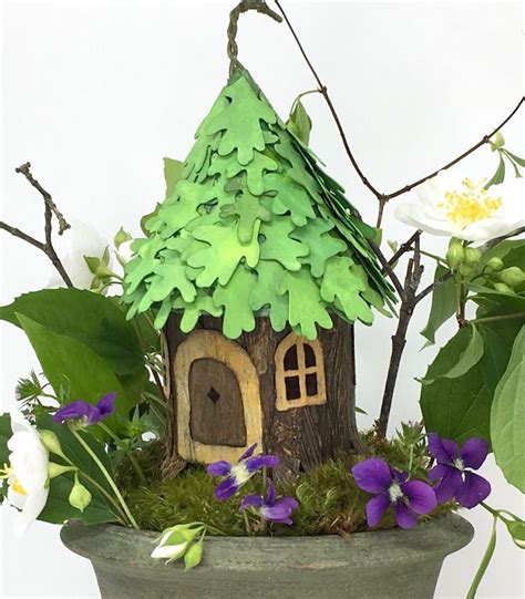 Fairy House With Bark Pattern On The Tree Stump Fairy House Diy