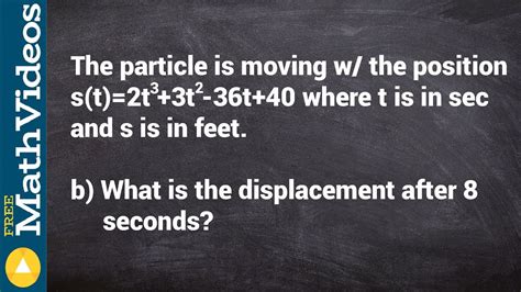learn how to find the displacement of a particle youtube