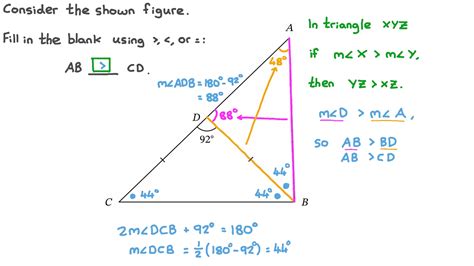 question video comparing the lengths of sides in a triangle nagwa