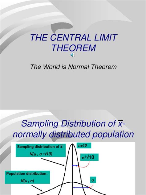 central limit theorem pdf standard deviation mean