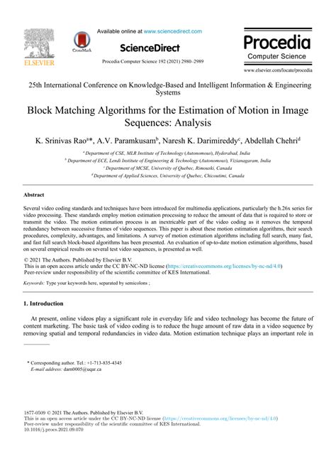 pdf block matching algorithms for the estimation of motion in image sequences analysis