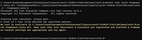 nunit framework tests do not run with dotnet test nor inside vs2019 windows · issue 3867