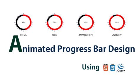 animated skill circular progress bar using html css and jquery ll with source code ll
