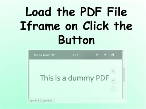 Load PDFs In Iframe Onclick The Button Sanwebcorner
