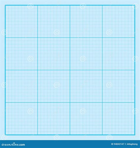 Blue Graph Paper Coordinate Paper Grid Paper Squared Paper Stock Vector