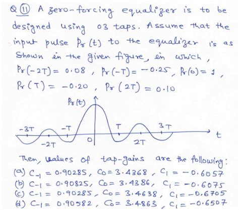 solved q 1 a zero forcing equalizer is to be designed using