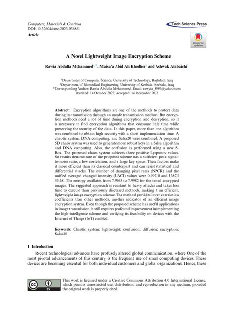 a novel lightweight image encryption scheme pdf cryptography chaos theory