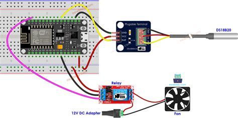 ESP8266 Cooling System Using DS18B20 Temperature Sensor ESP8266