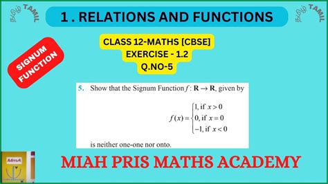 class12 maths ncert cbse ch1 relations and functions exercise1 2 q no 5 signum function