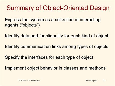 summary of object oriented design