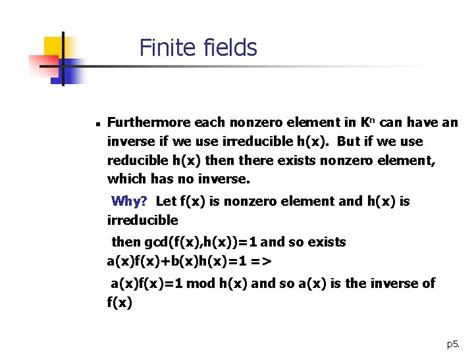 finite fields rongjaye chen finite fields n 1