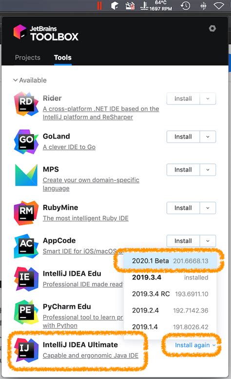 Intellij Idea Use JetBrains Toolbox To Get Early Access Versions