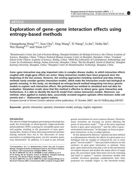 pdf exploration of gene gene interaction effects using entropy based methods