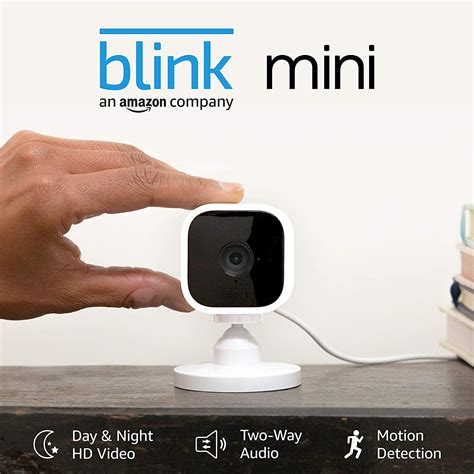 Amazon Blink Mini Compact Indoor Plug In Smart Security Camera 1080p Hd Video Motion