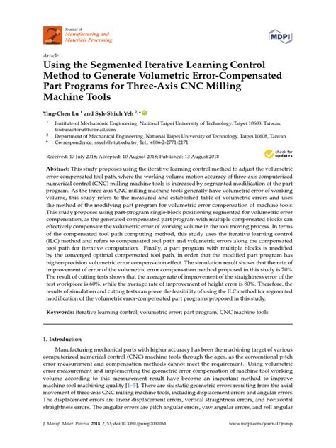 using the segmented iterative learning control met pdf numerical control machining