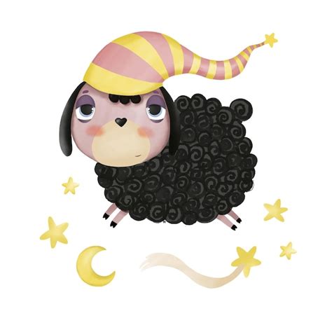 Um conjunto de ilustrações fofas cordeiros de desenho animado e