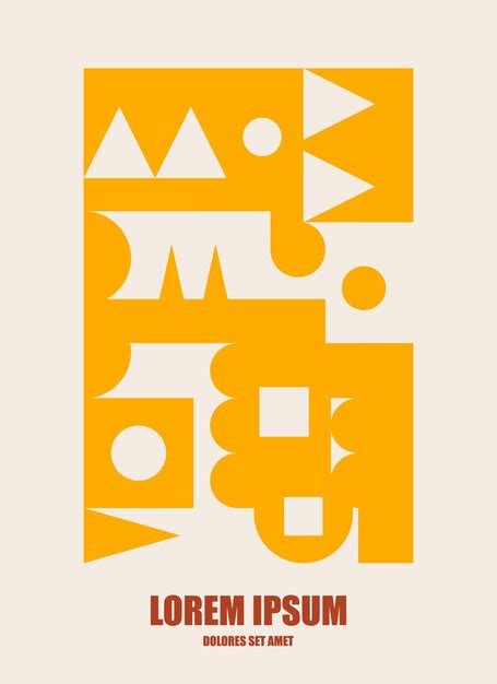 Premium Vector Abstract Geometric Yellow Retro Poster With Text