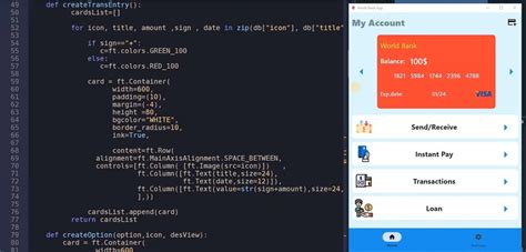 python ui with flutter flet banking app r pythondude