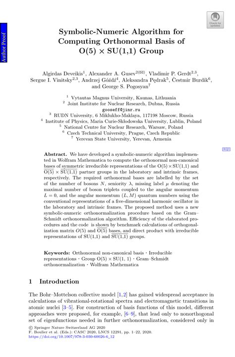 pdf symbolic numeric algorithm for computing orthonormal basis of text {o 5 } times text