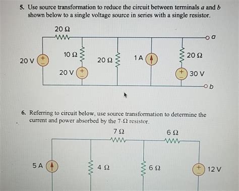 Solved 5 Use Source Transformation To Reduce The Circuit Chegg