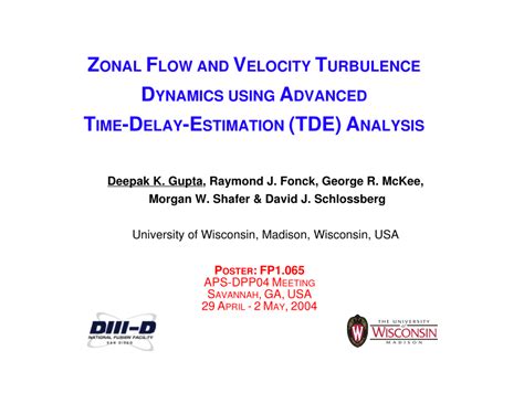 pdf zonal flow and velocity turbulence dynamics using advanced time delay estimation analysis