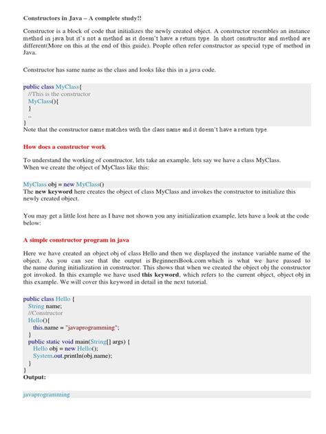 constructors in java pdf pdf programming constructor object oriented programming