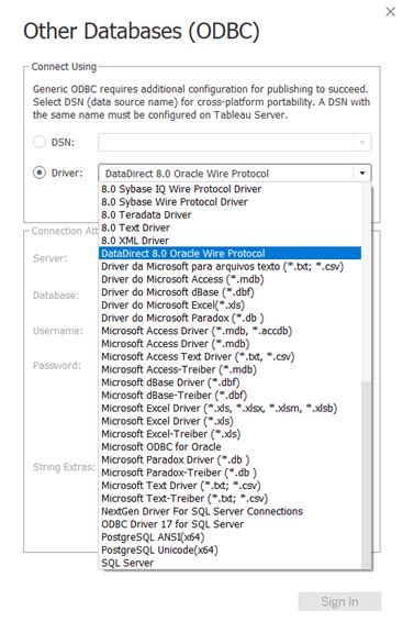 how to build tableau reports on oracle data using the datadirect oracle driver for odbc