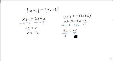 two absolute value equations youtube