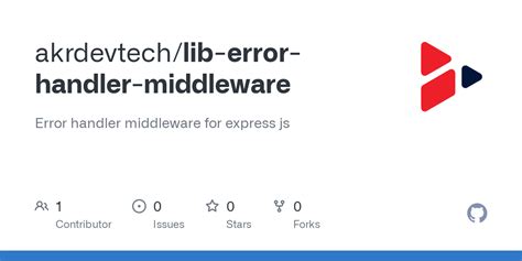 GitHub Akrdevtech Lib Error Handler Middleware Error Handler