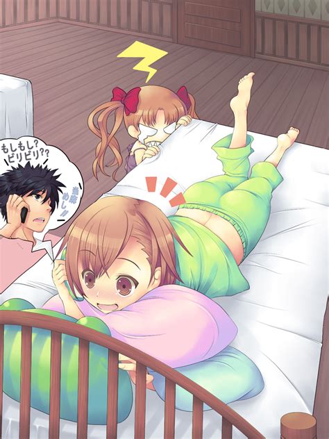 Misaka Mikoto Shirai Kuroko Kamijou Touma And Gekota Toaru Majutsu No Index Drawn By Koflif