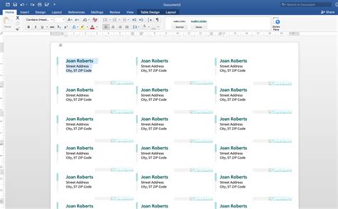 How To Create Address Labels In Word With Different Addresses