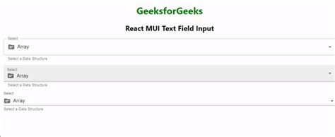 react mui text field input geeksforgeeks