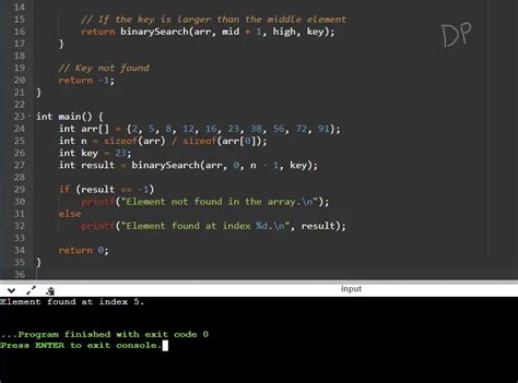 C Program To Perform Binary Search Using Recursion