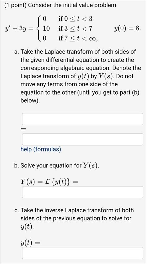 solved 1 point consider the initial value problem