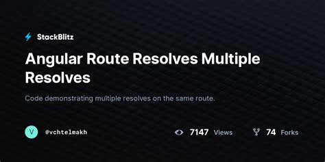 Angular Route Resolves Multiple Resolves StackBlitz