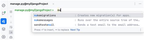Run Tasks Of Manage Py PyCharm Documentation
