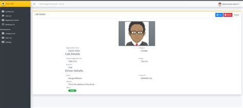 free download cab management system project in php with source code and database mysql with
