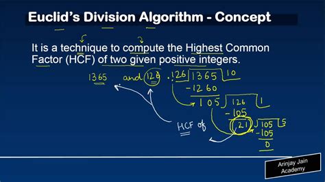 1 Concept Of Euclids Division Algorithm YouTube