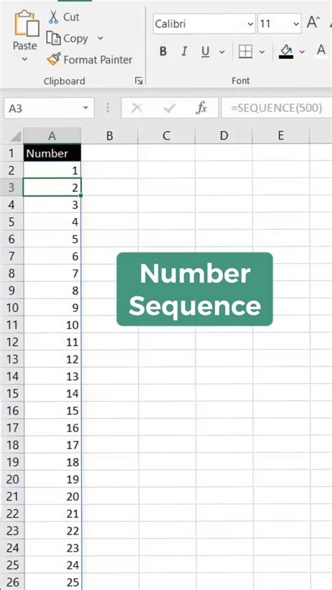never drag down numbers again use the sequence function to create a series of numbers in a